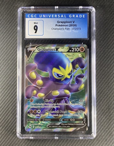 Pokemon Card CGC 9 Mint Grapploct V Champions Path 2020 Holo 072/073 ...