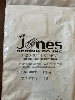 (12-Pk) W.B. Jones Spring Co. Springs 172-A | eBay