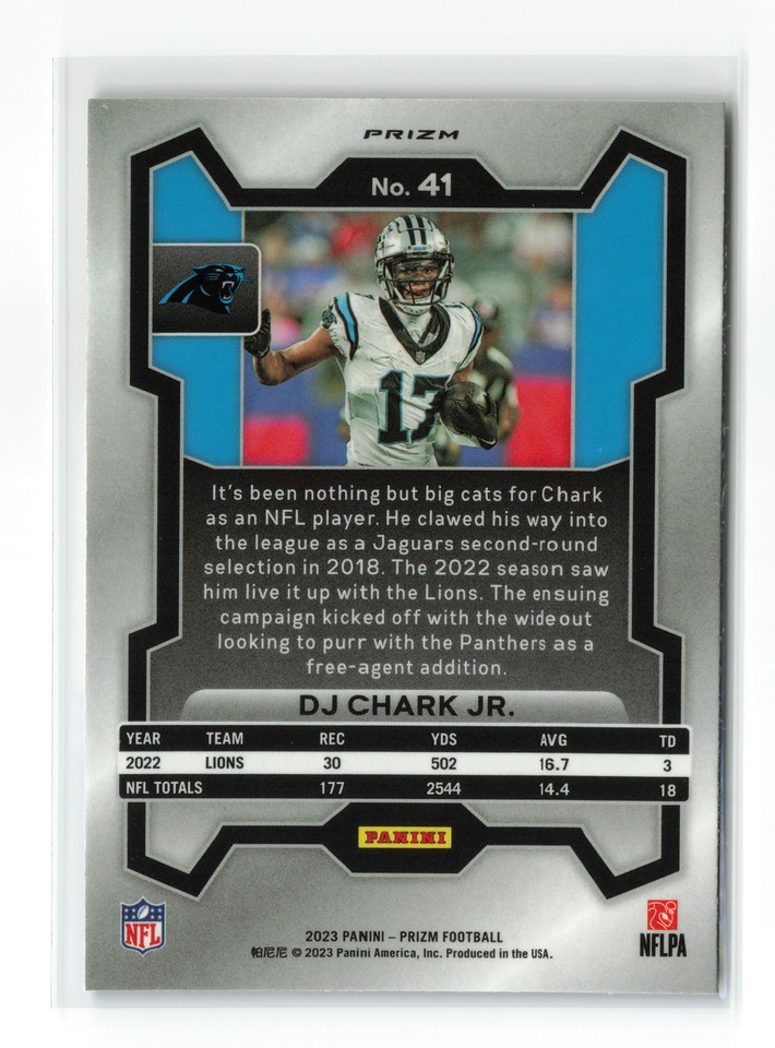 DJ CHARK JR #41 2023 PANINI PRIZM PANTHERS RED WHITE BLUE | eBay