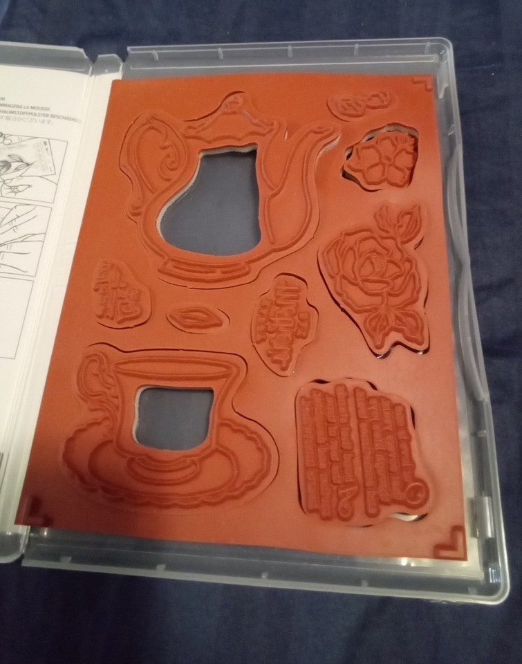 Stampin' Up! Tea Together Retired Cling Mother's Day Stamps Tra Pot Cup ...