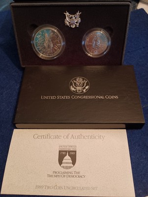 1989 U.S. Congressional Coin 2-Coin Set with COA | eBay