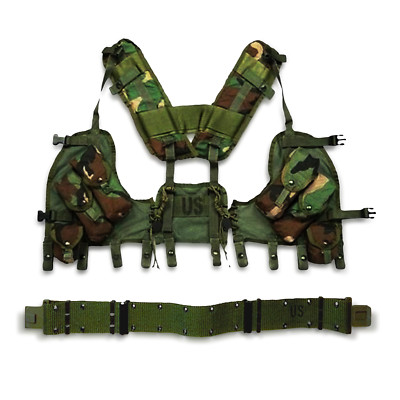 NEW N BAG US USGI M81 WOODLAND CAMO ENHANCED LOAD BEARING VEST LBV ...