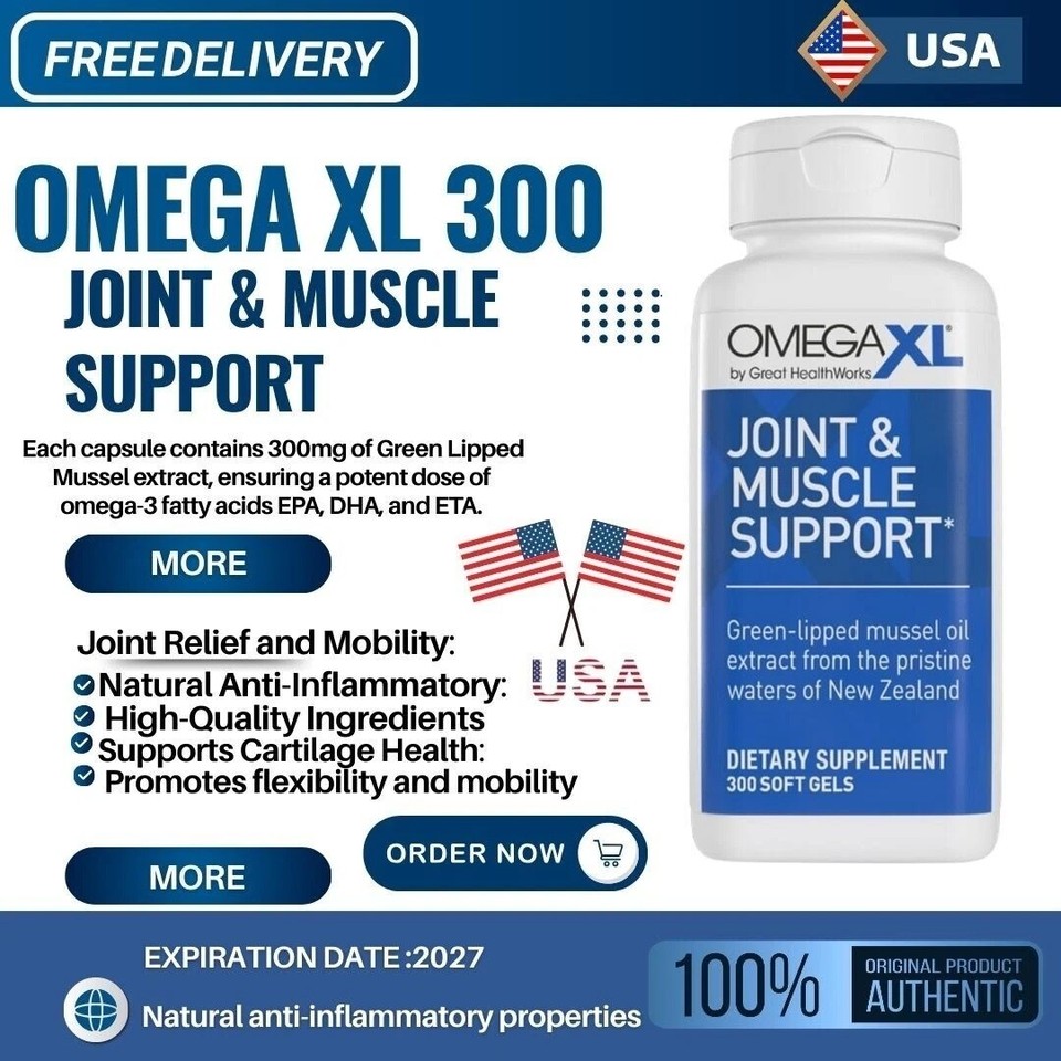 Omega XL 300 Capsules - Green Lipped Mussel Omega-3 Joint Relief ...