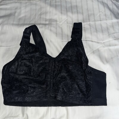 Instant Shaping By Plusform Wireless Black Half Lace Bra 4OD Unpadded ...