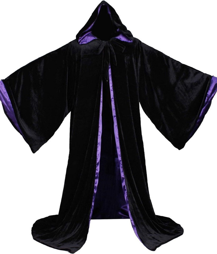 Velvet Wizard Robe with Satin Lined Hood and Sleeves | eBay