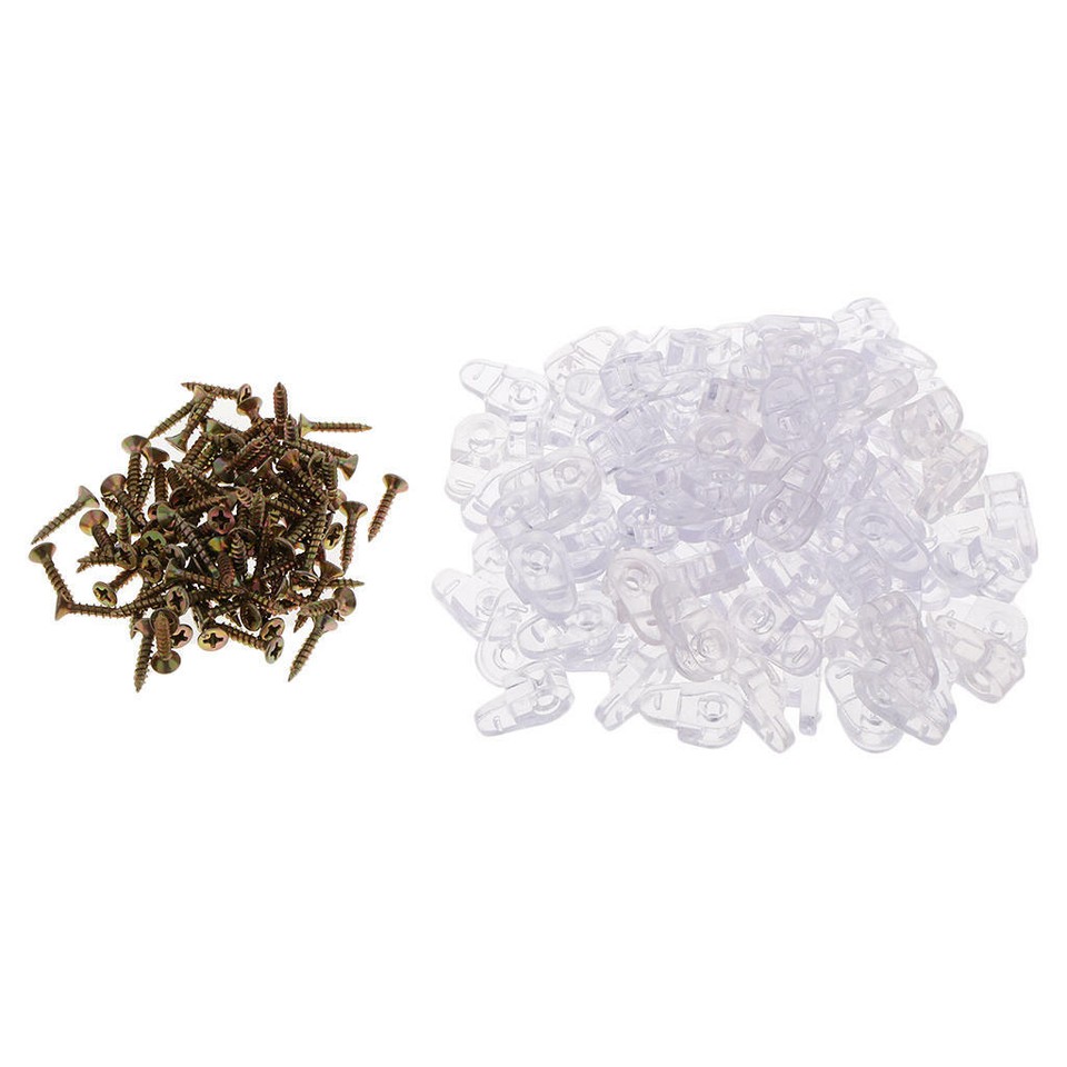 100pcs Glass Clips Transparent Plastic Retainers Screen Panel Protect ...