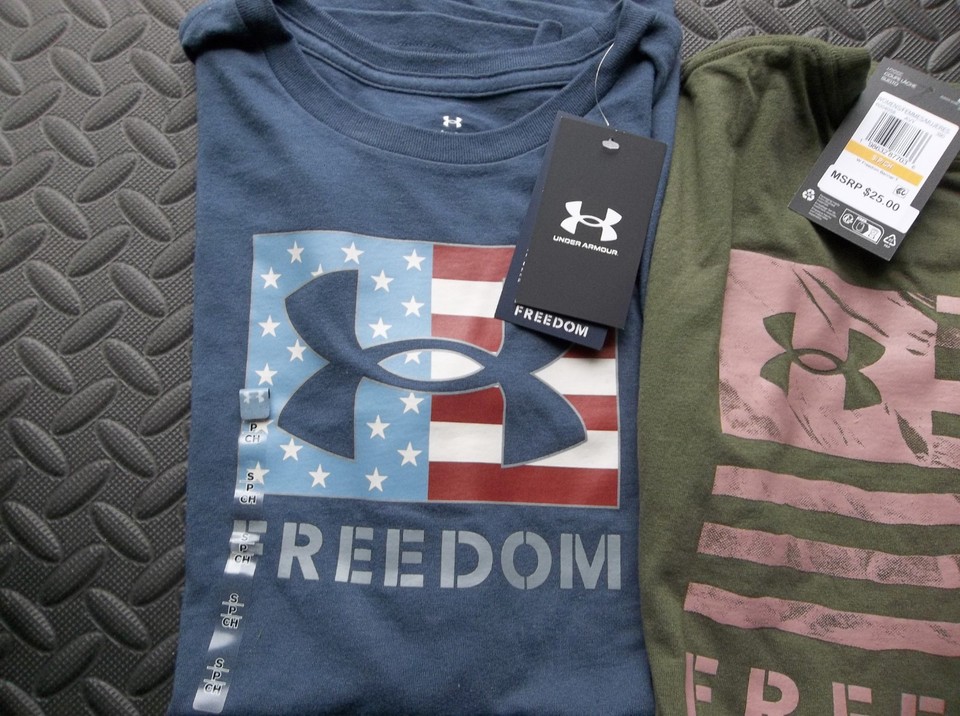 NWT WOMEN'S UNDER ARMOUR UA FREEDOM BANNER/LOGO T- SHIRT LOT.SMALL.NEW ...