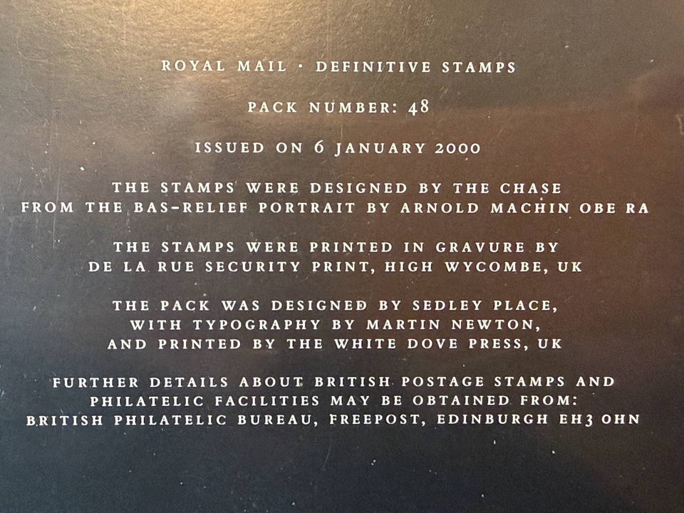 4 x Royal Mail 1999 & 2000 Definitive Stamp Packs Numbers 47 - 48 - 49 ...