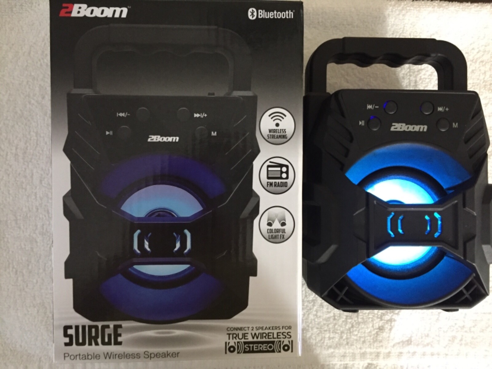 SURGE Bluetooth Portable Wireless Speaker Colorful Light FX 2BOOM LOUD SOUND | eBay