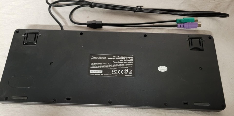 PERIBOARD-514Plus Wired Keyboard with Trackball (KB54) | eBay