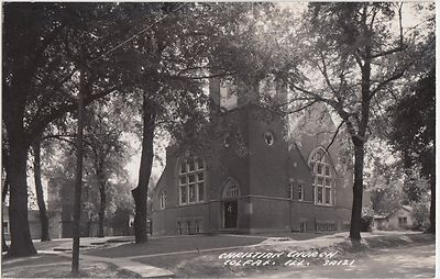 Illinois Il Real Photo RPPC Postcard c1950 COLFAX Christian Church | eBay