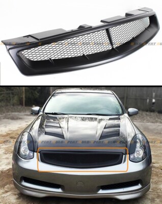 FITS 2003-2007 INFINITI G35 2DR COUPE V35 MATT BLACK JDM FRONT MESH ...