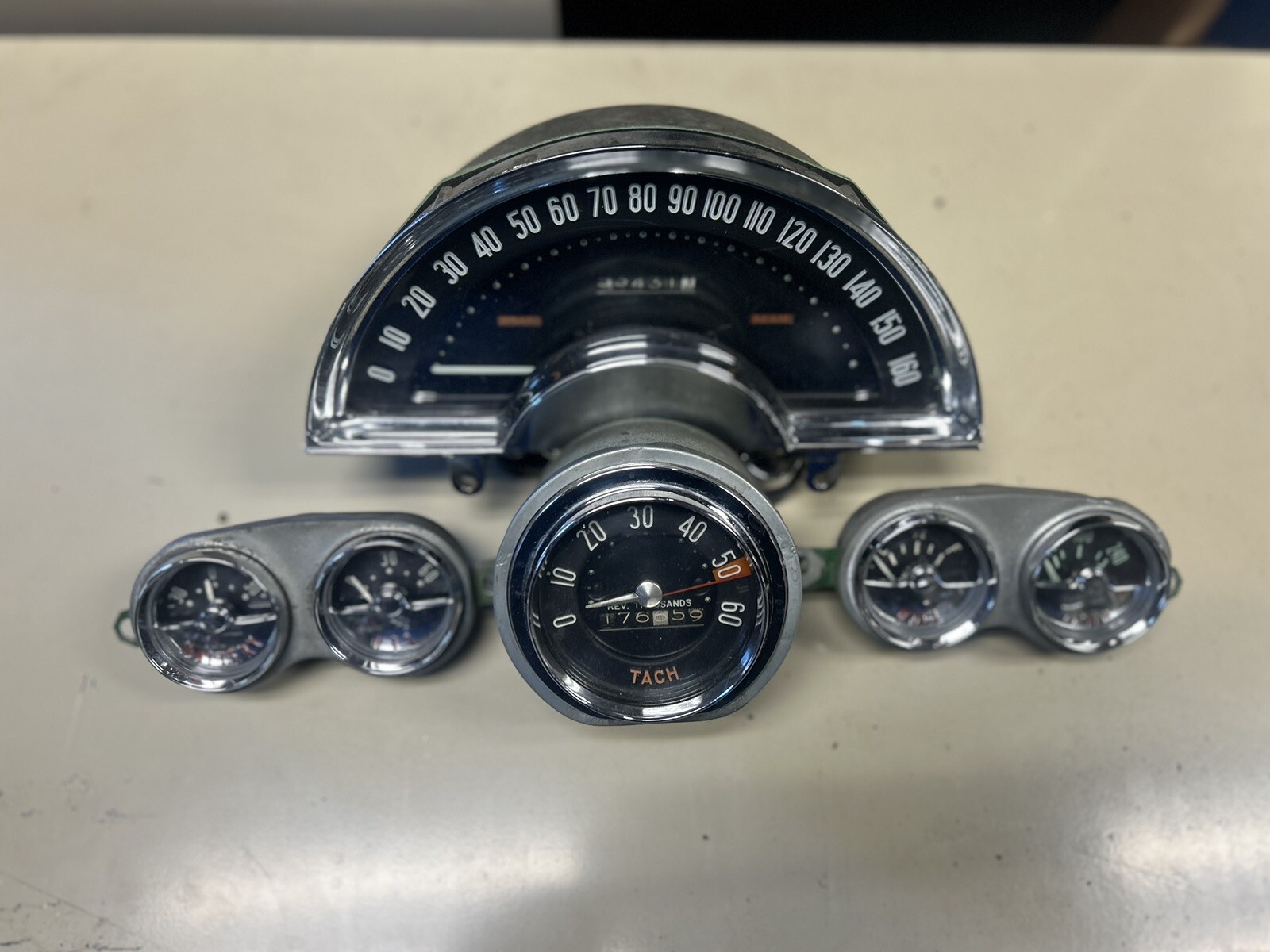 1958 Corvette Factory Gauges Speedometor Tachometor Gauges Oil Temp Amp ...