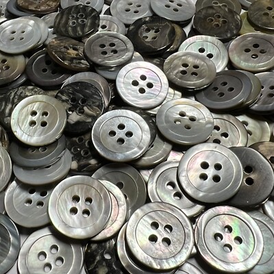 Real MOP/Mother Of Pearl Shell Button Smoke-Rainbow Classic Rim 18mm 11 ...