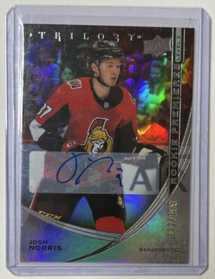 2020-21 Upper Deck Trilogy Josh Norris Rookie Premiers Autograph Level ...
