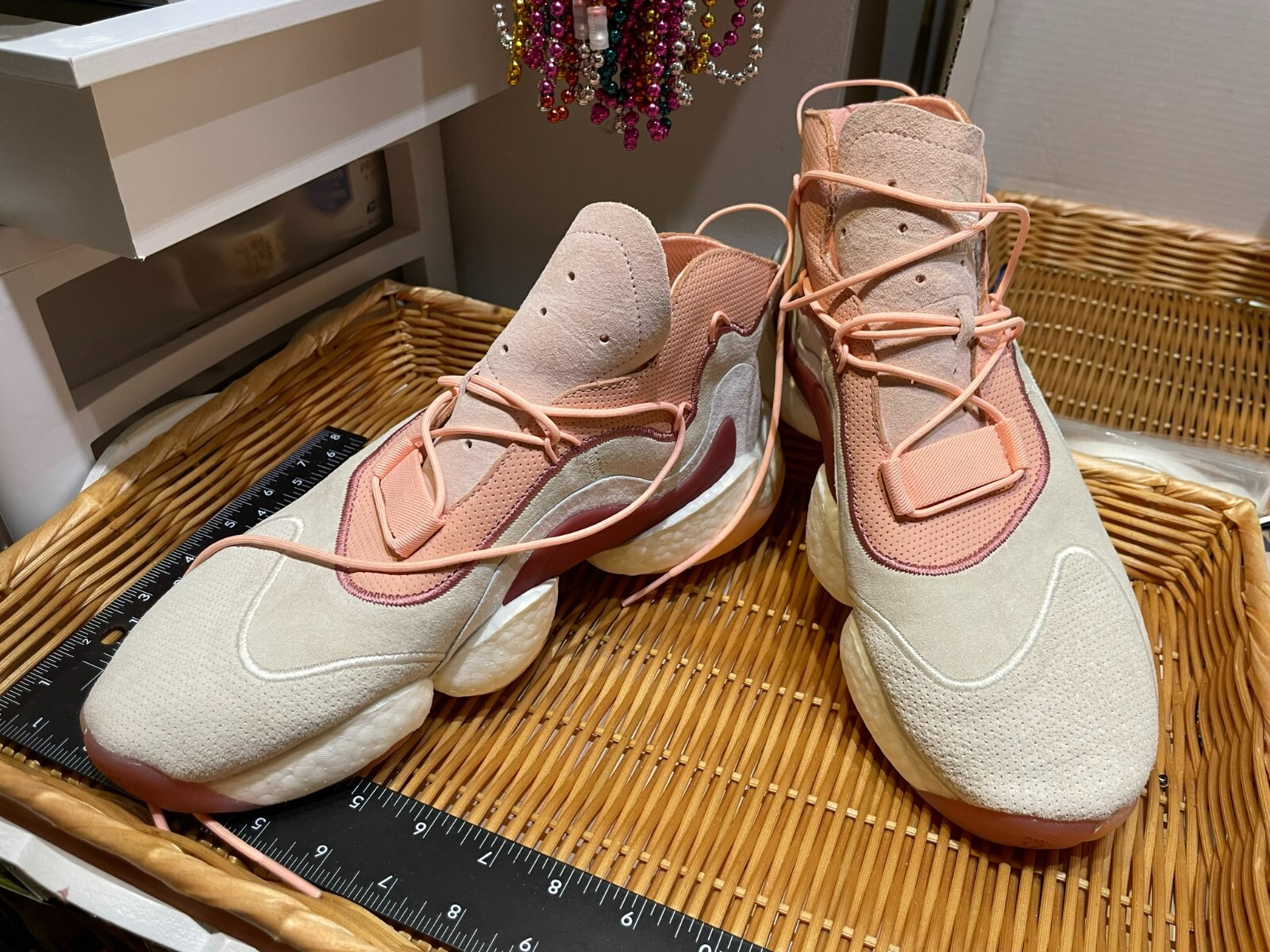 ADIDAS MENS PEACH BUFF SUEDE LEATHER HIGH TOP BASKETB… - Gem