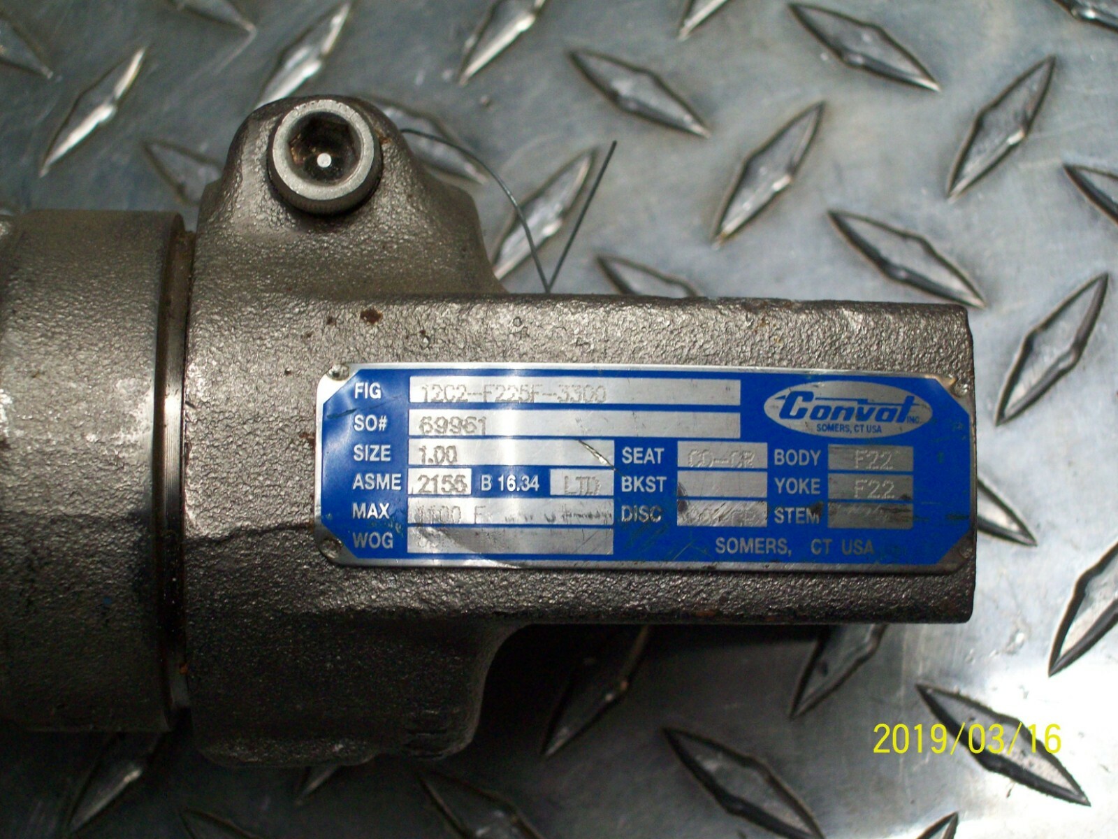 NEW CONVAL 12C2-F225F-3300 1" THROTTLING VALVE | eBay