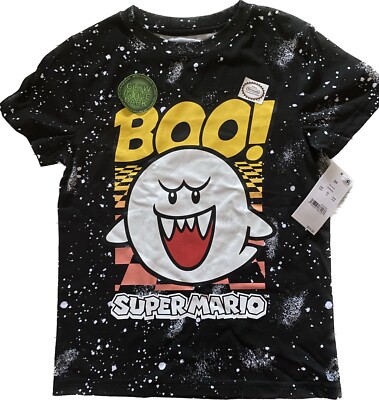 Nintendo Super Mario Kids XS Halloween Glow In The Dark BOO Short ...