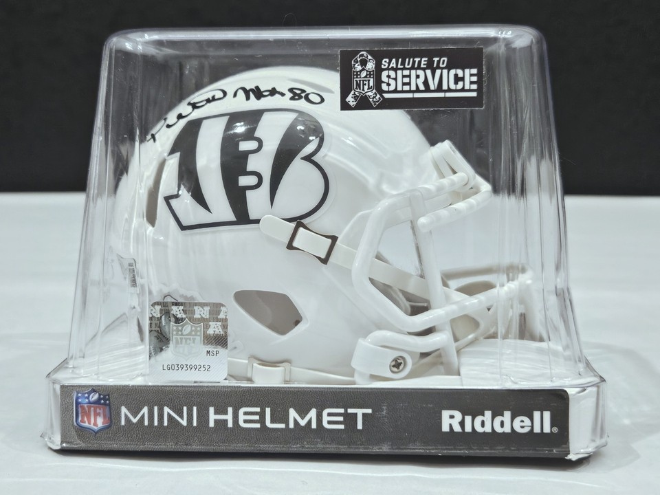 Peter Warrick Cincinnati Bengals Autographed Mini Helmet Beckett ...