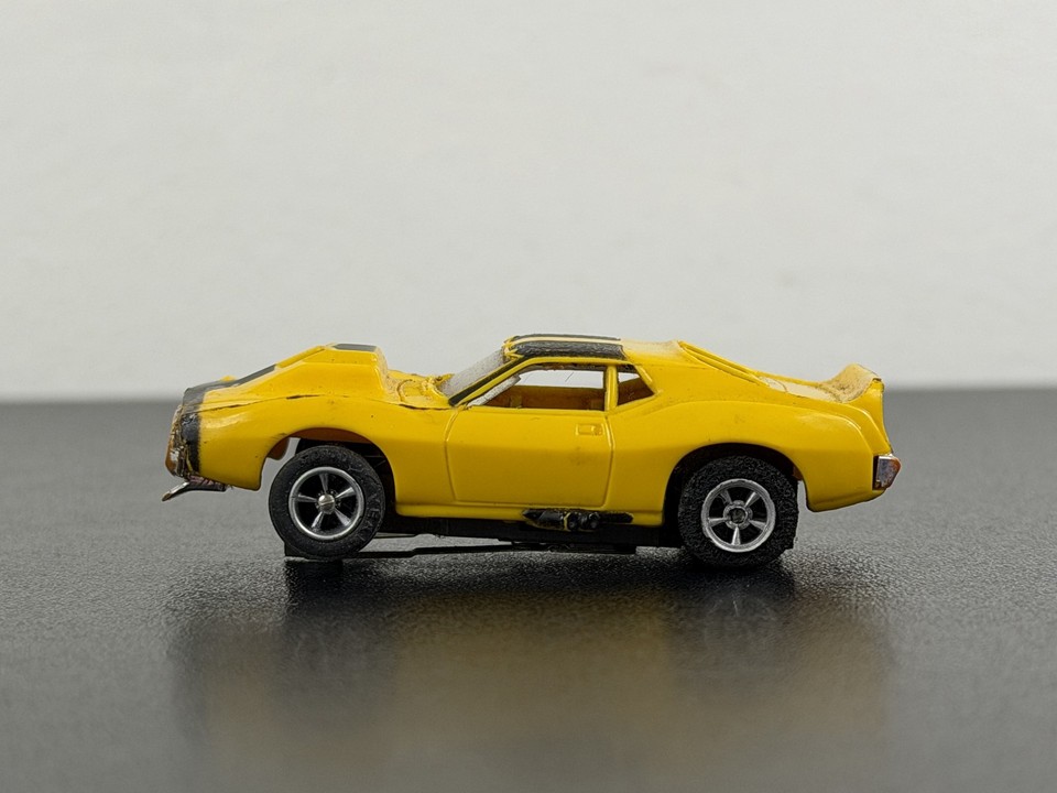 Vintage AFX Slot Car Yellow AMC Javelin Pro Stock Charger Muscle Car ...