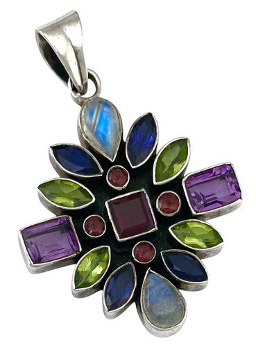 NICKY BUTLER Sterling Silver Large MOONSTONE-AMETHYST-IOLITE-PERIDOT ...