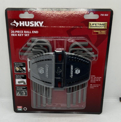 HUSKY 798 860 SAE / METRIC 26pc BALL END HEX KEY SET ~ NEW ~ | eBay