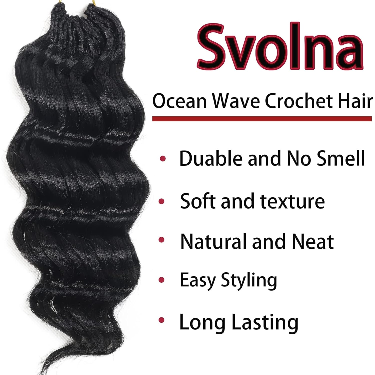 Ocean Wave Crochet Hair 9" Curly Pre-Looped - 7 Packs Deep Wave ...