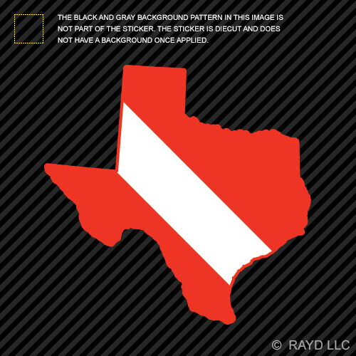 Texas State Shaped Diver Down Flag Sticker Decal scuba flag diving dive ...