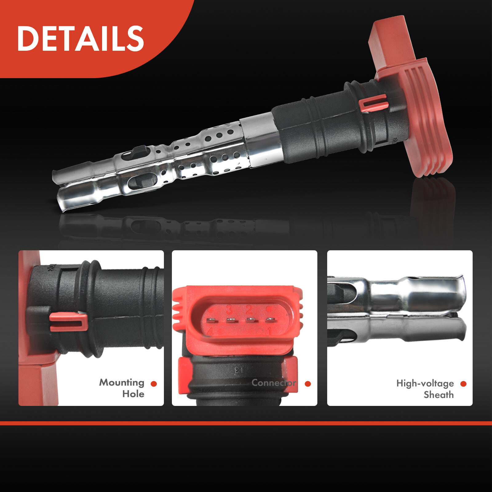 Ignition Coil Pack V8 3.7L 4.2L for Audi A6 A8 S4 Allroad 4 Pins 2002 ...