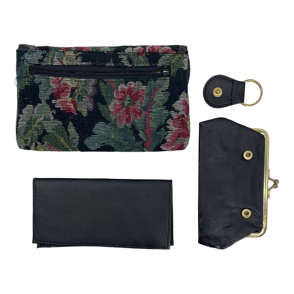 Vintage 70s 80s Small Tapestry Clutch Bag Wallet Checkbook Card Key Fob ...