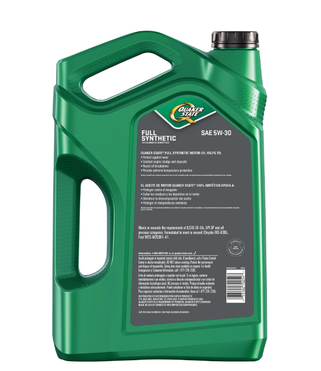 Quaker State Full Synthetic 5W-30 Motor Oil, 5-Quart x2 pack | eBay