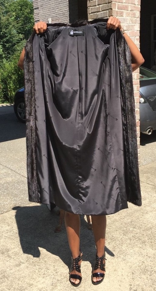 Designer Sorbara Neiman Marcus Full length Female Sable Black Mink Fur ...