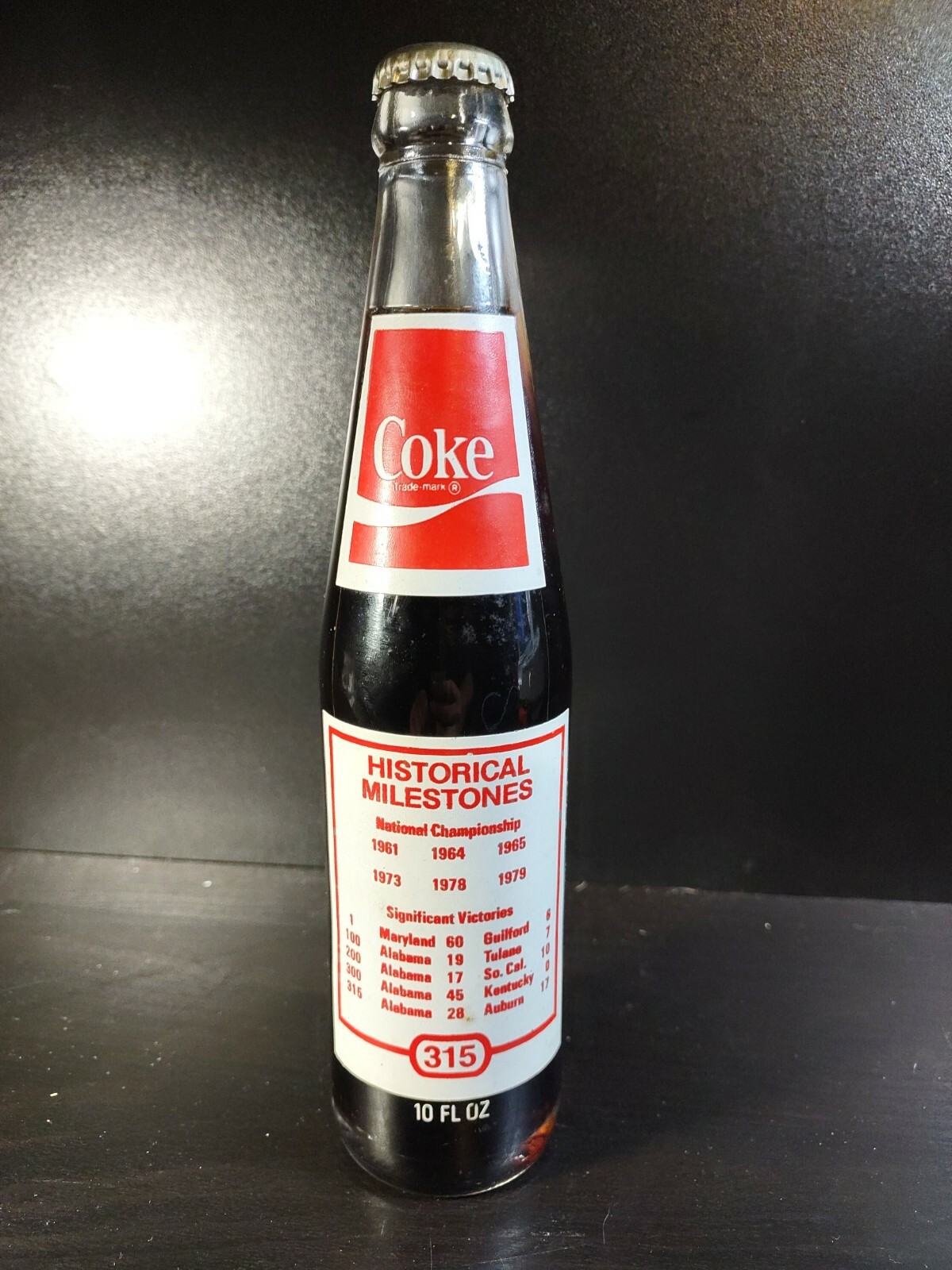 Alabama Crimson Tide Paul Bear Bryant Coca Cola Glass Bottle | eBay