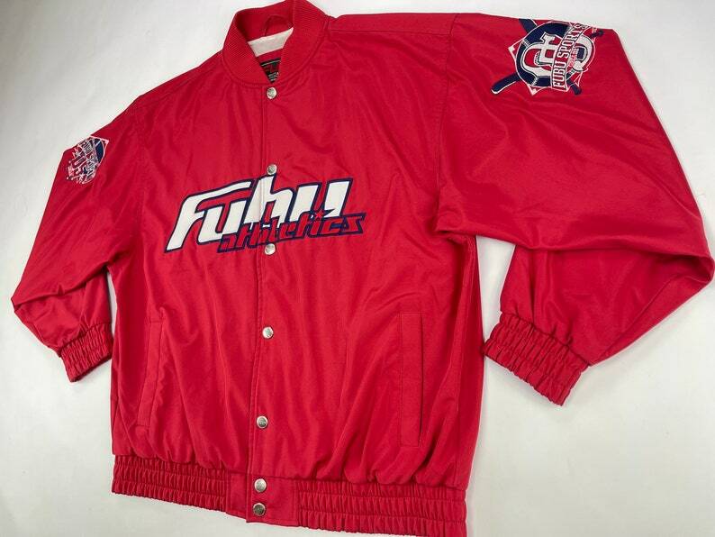 FUBU jacket, red, vintage college varsity bomber, 90s… - Gem