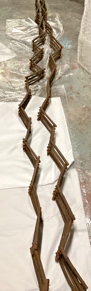 Vintage 24FEET Folk Art/Primitive Wood Christmas Tree Village/Model ...