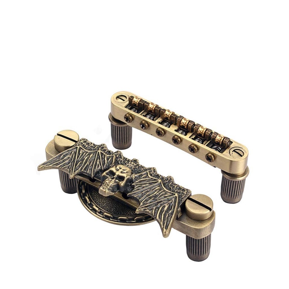 Electric Guitar Tailpiece Bridge & Roller Saddle - Bronze Guitar Parts ...