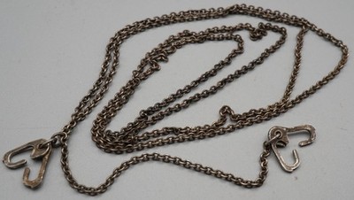 WWII Sterling Marked Army, Navy, USMC Dog Tag Chain W/ J-Hooks WEIGHS 8 ...