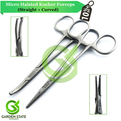 2Pcs Surgical Artery Kocher Forceps Hemostatic Tissue Forceps Straight ...