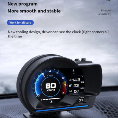 Car OBD2+GPS Digital HUD Head-Up Display Speedometer Turbo RPM ...