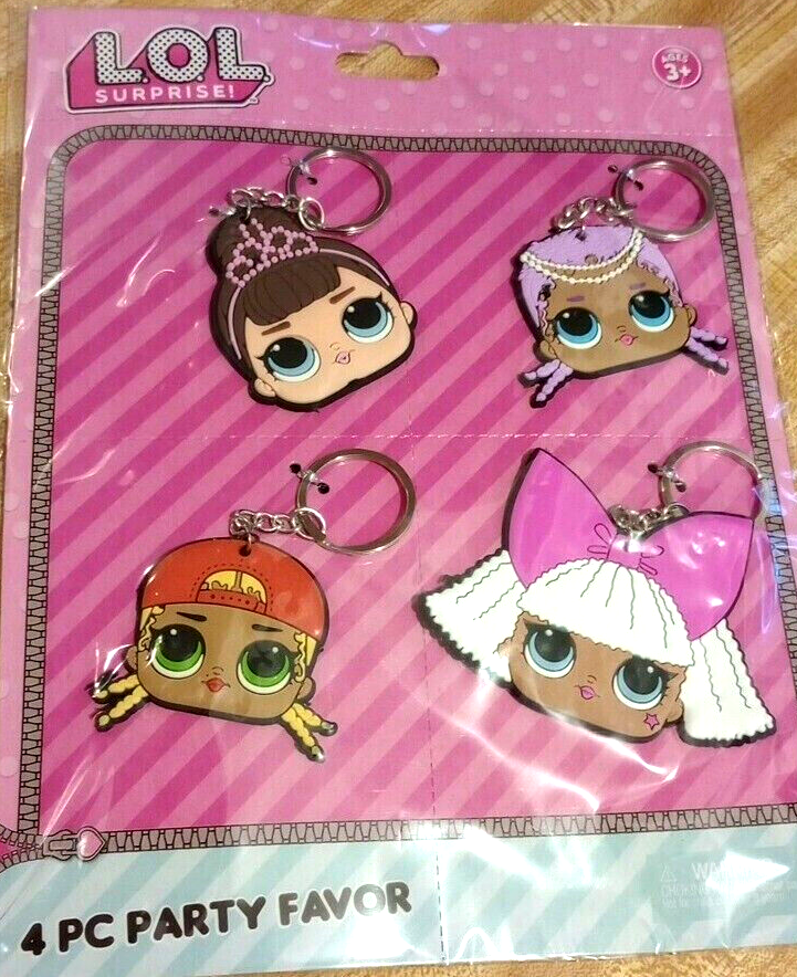 LOL Surprise Bendable Key Chains Birthday Party Favors 4 Per Package ...