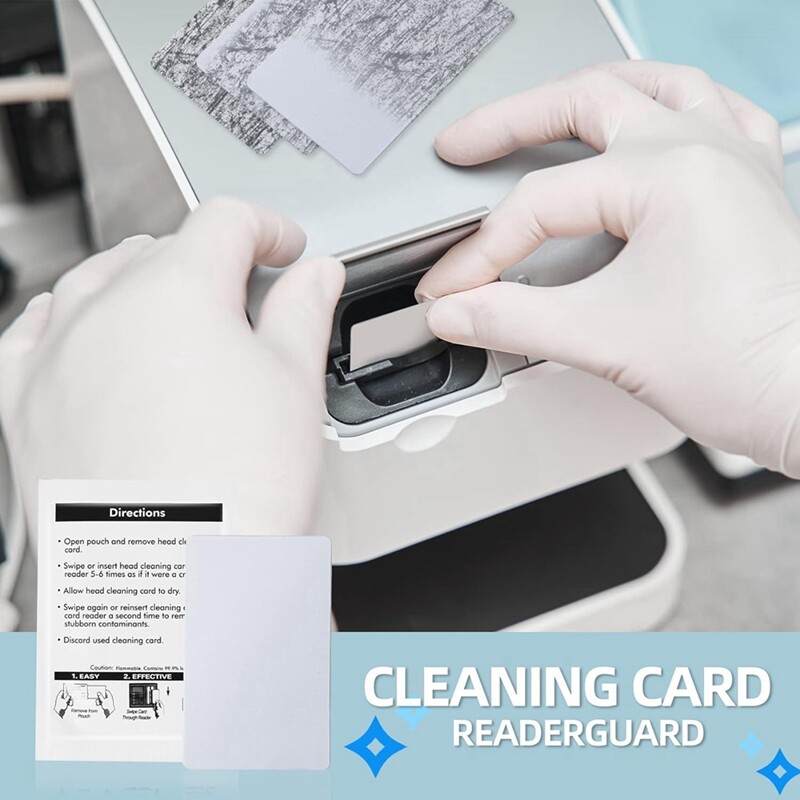 CR80 Cleaning Cards, Dual Side Card Reader Cleaner, POS Swipe ...