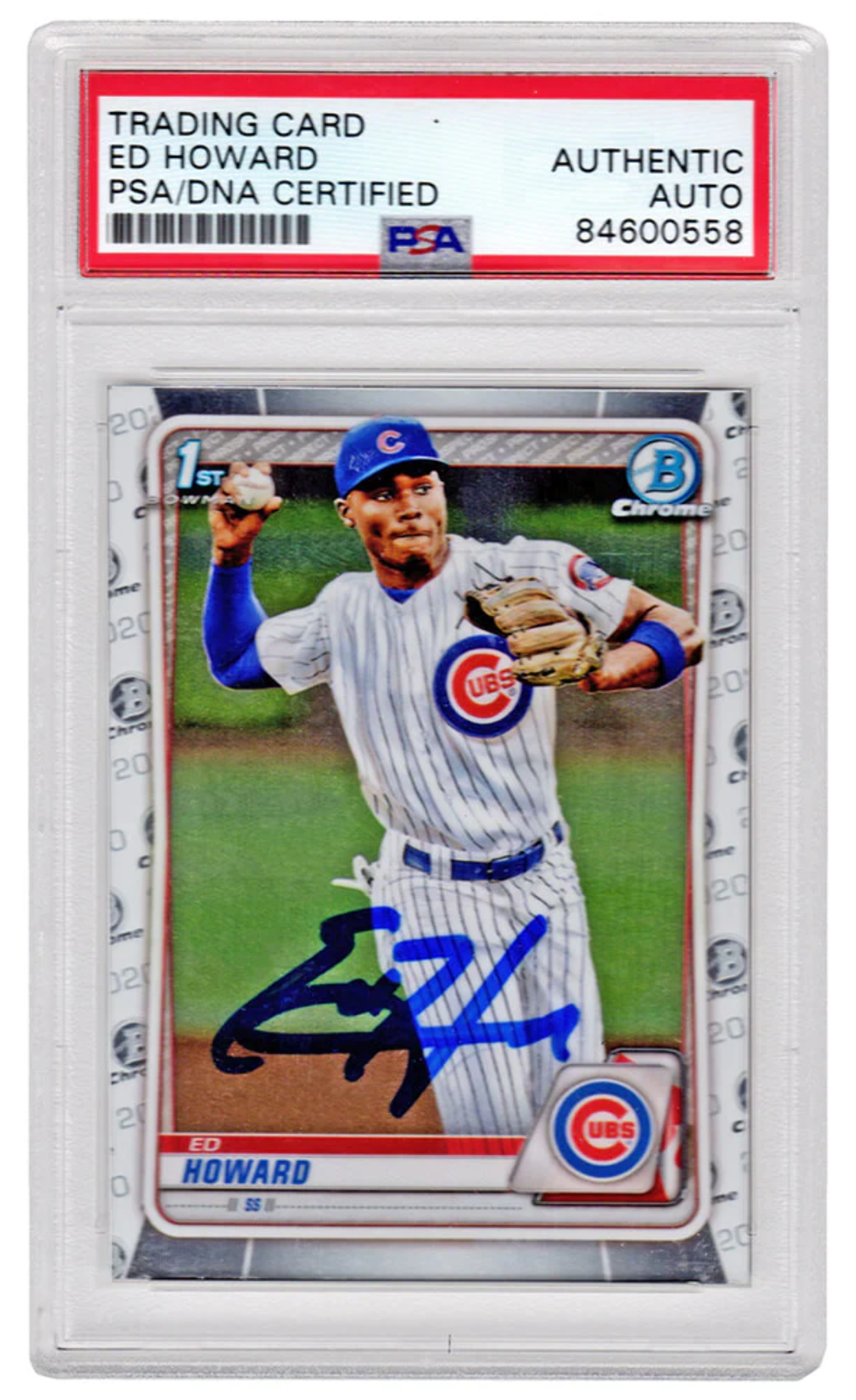 Ed Howard Signed Chicago Cubs 2020 Topps Bowman Chrome Baseball Rookie ...