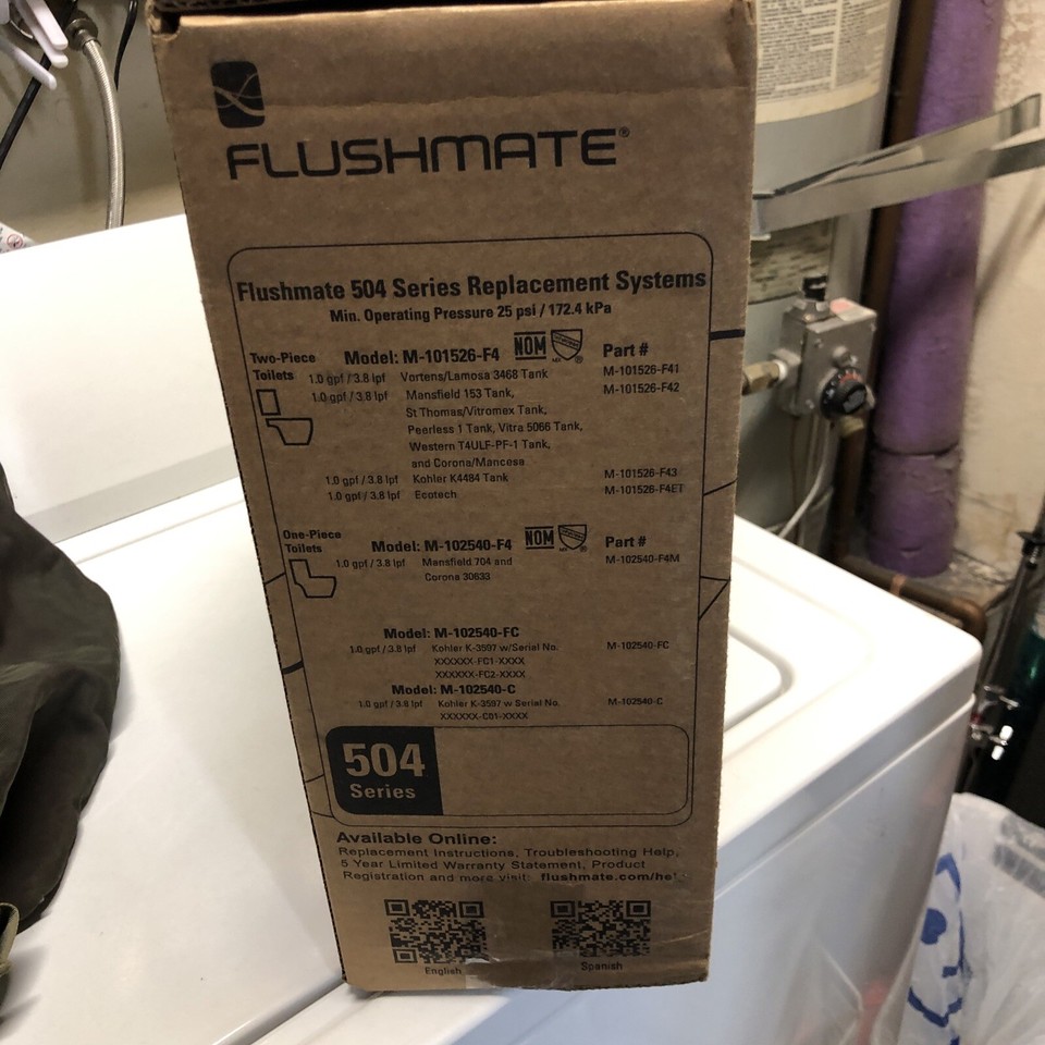 Sloan Flushmate Pressure Assist Flushing System For 504 Series M-101526-F42 | eBay