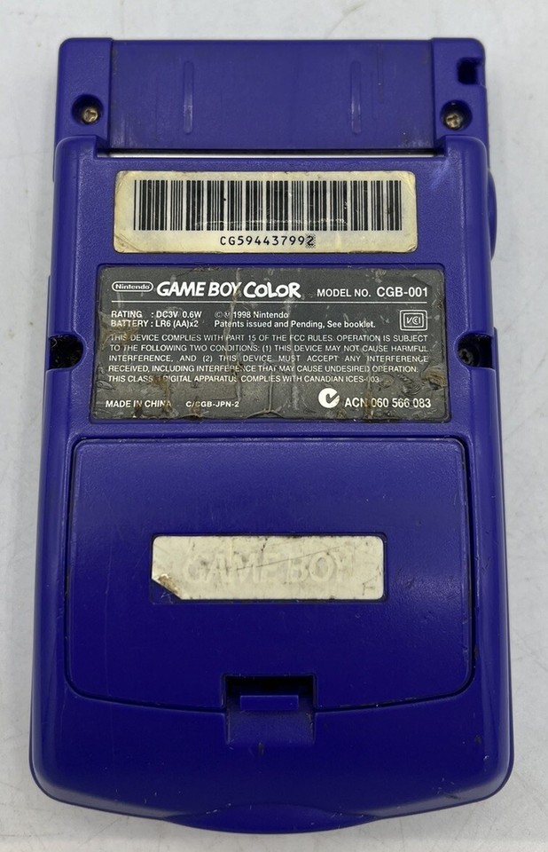 Nintendo Gameboy Color Grape Purple With Pokemon Carrying Case | eBay