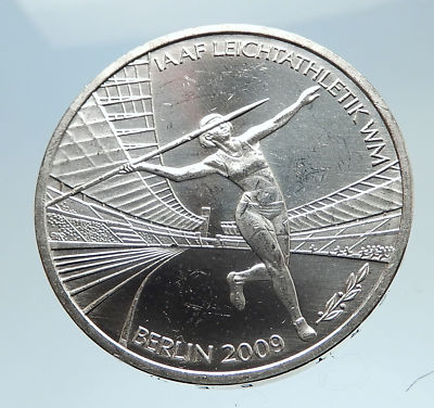 2009 GERMANY Berlin Javelin IAAF Champ Genuine Silver German 10 Euro ...
