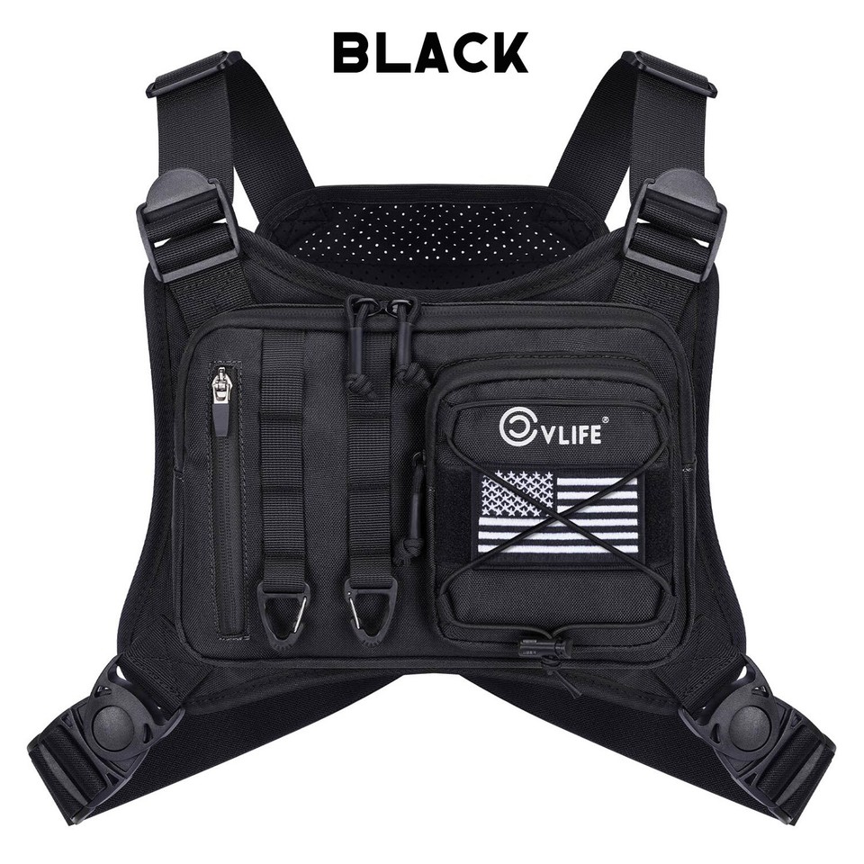 Outdoor Vest EDC Chest Rig Bag for Men Tactical Chest Pack with Pistol ...