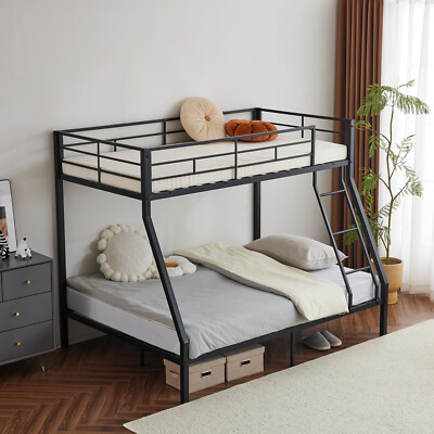 Bed Frames for Kids Metal Bunk Beds Twin Over Full Size with Flat Rung ...