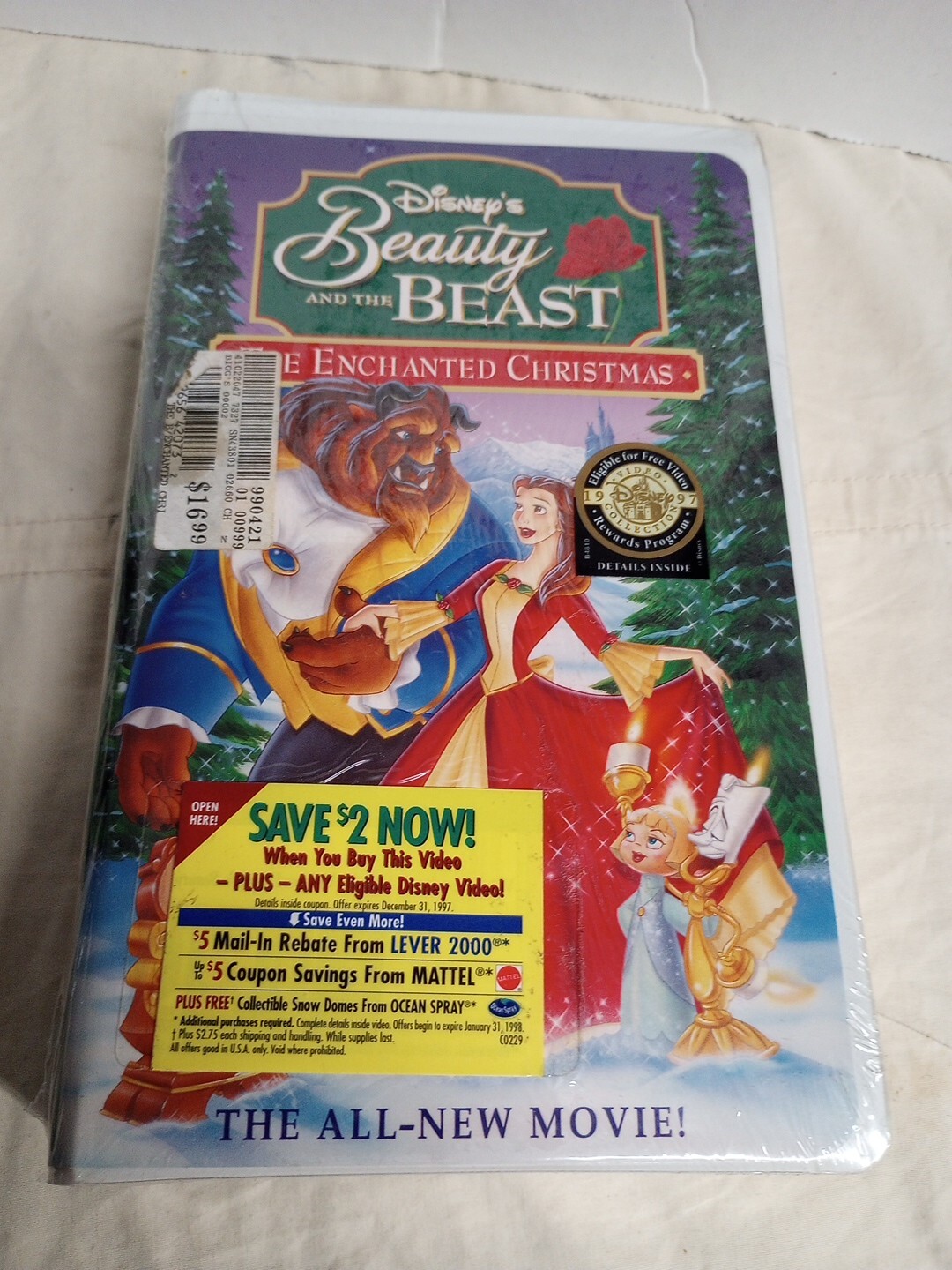 Disney's Beauty and the Beast: The Enchanted Christmas VHS RARE Hard ...