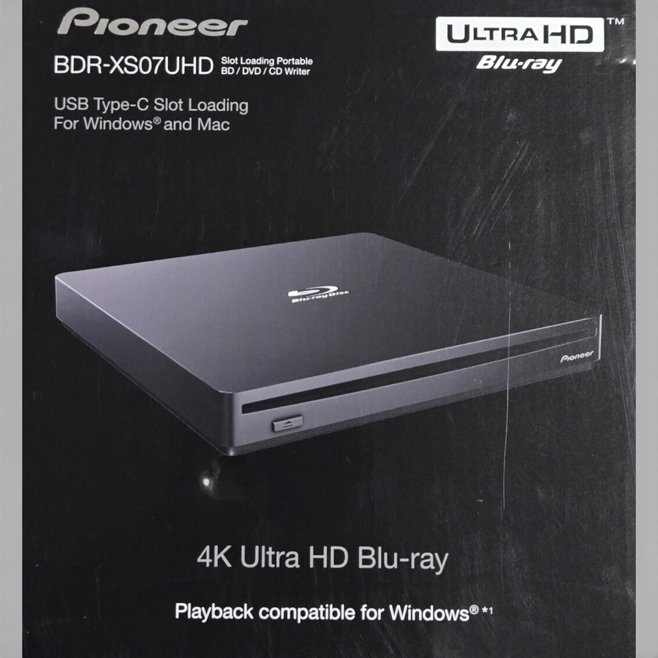 Pioneer BDR-XS07UHD 4K Ultra HD Blu-ray BD Slot Loading DVD CD BDXL USB ...