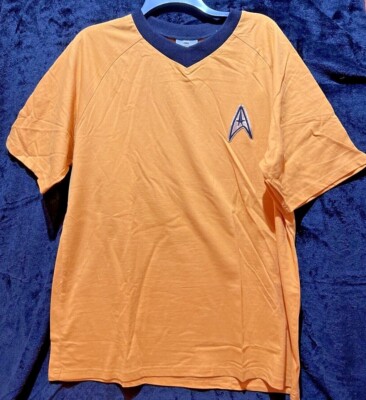 Anovos Star Trek TOS Command Uniform Gold Kirk Costume T-Shirt w/ Patch ...